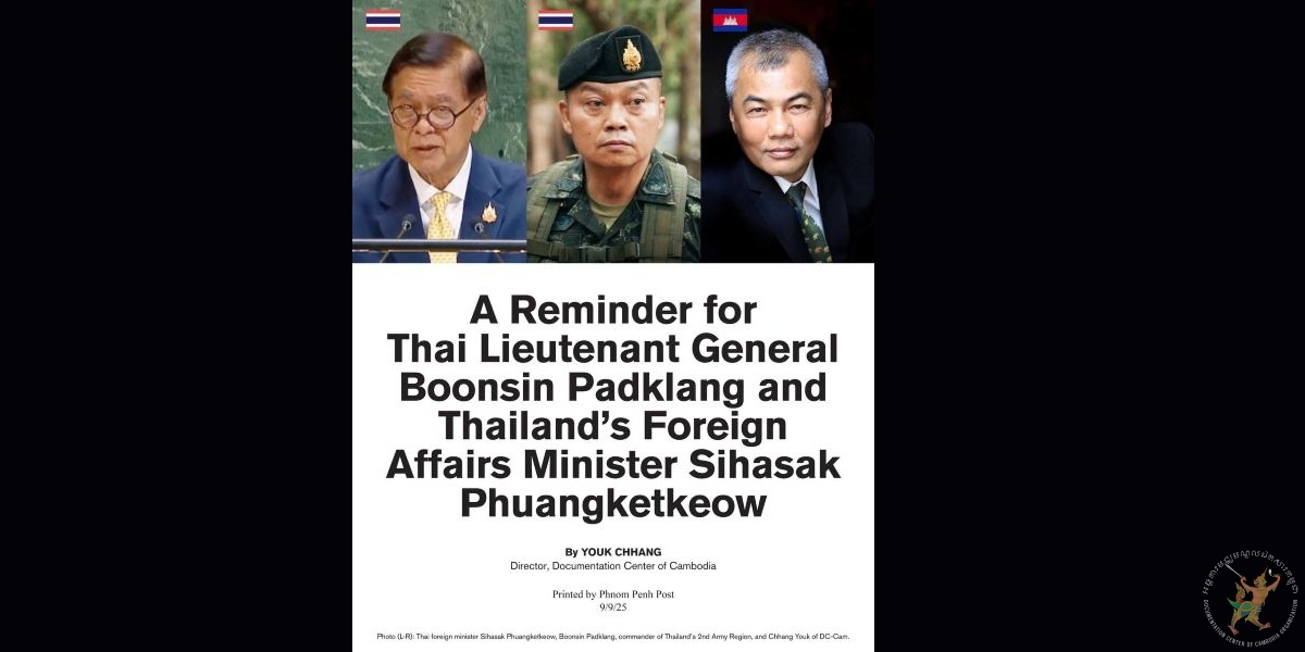 A Reminder for Thai Lieutenant General Boonsin Padklang and Thailand’s ...